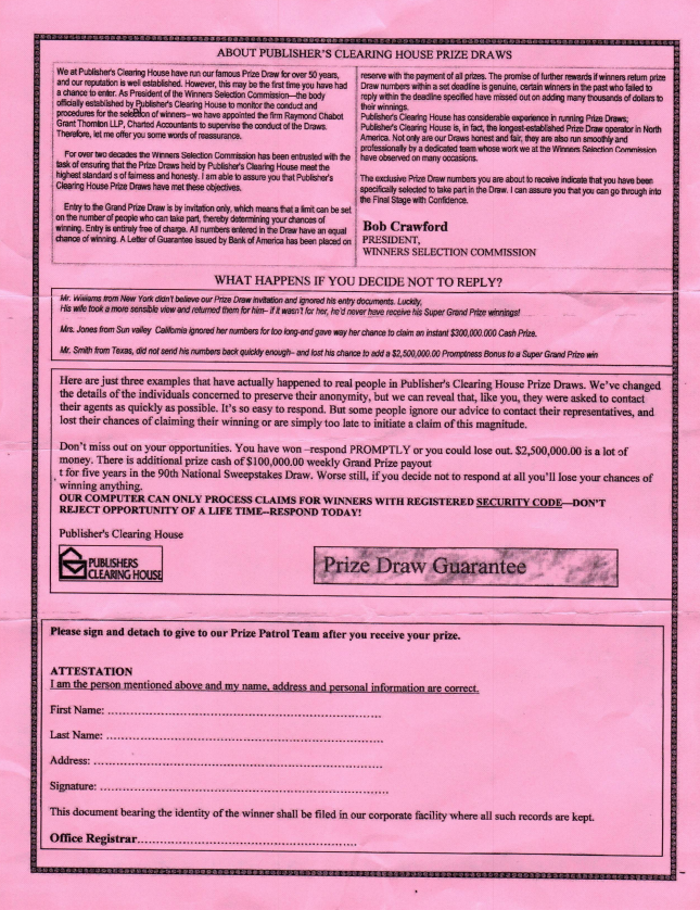 Don't Fall for It! Spotting and Avoiding Sweepstakes Scams. - First New ...